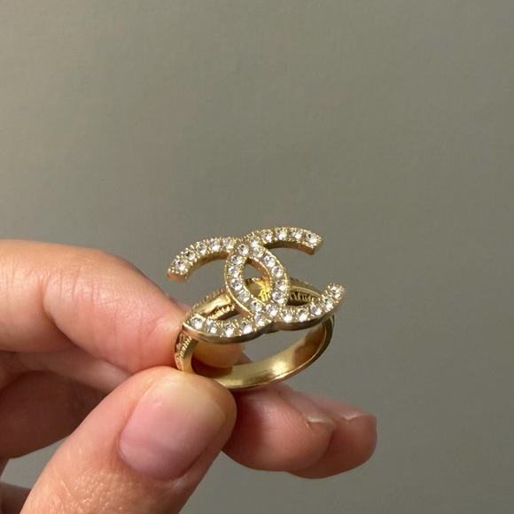 CHANEL | Jewelry | Chanel Gold And Crystals Ring | Poshmark